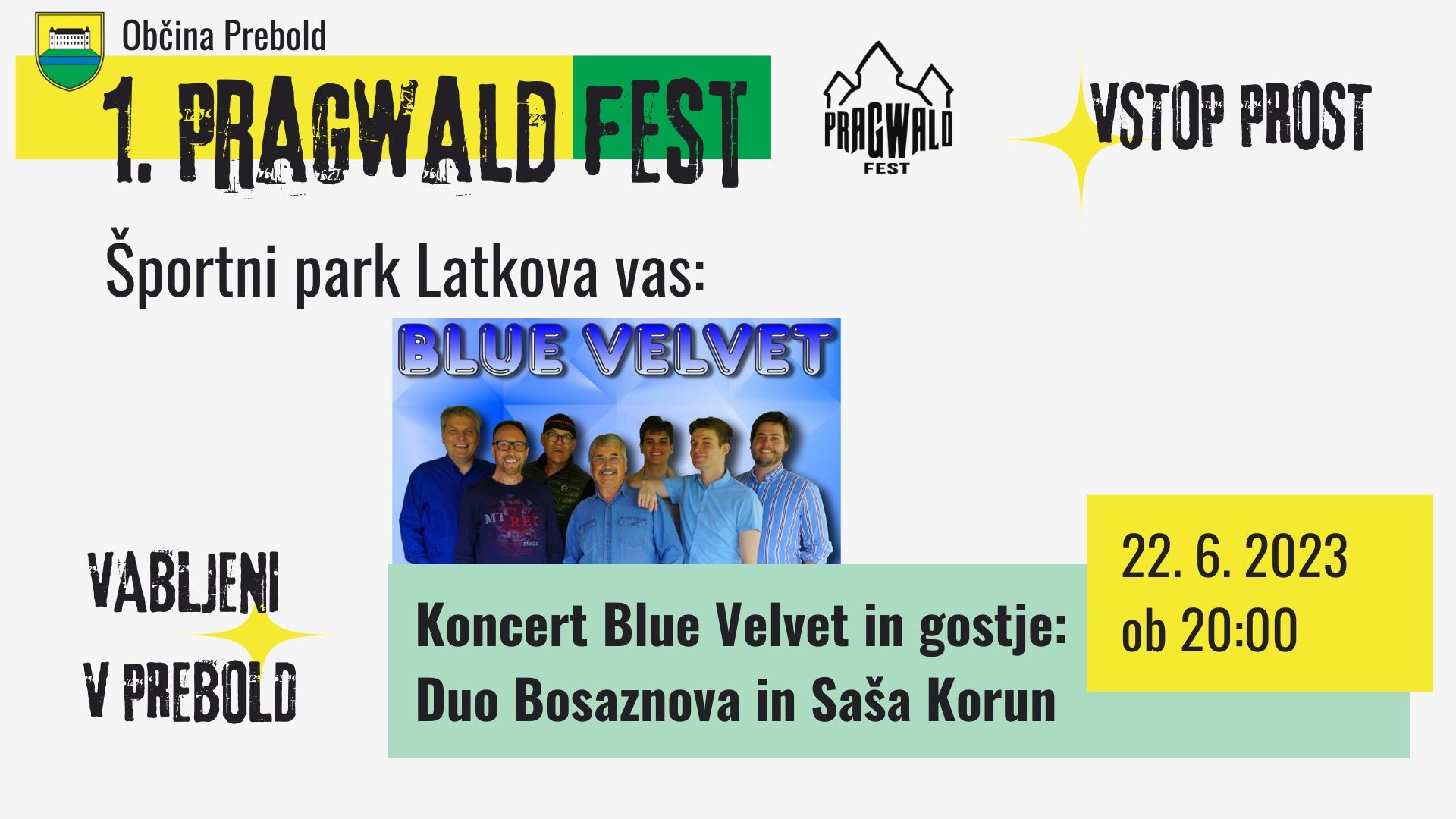 Koncert Blue Velvet in gosti: Duo Bosaznova in Saša Korun | Občina Prebold | MojaObčina.si