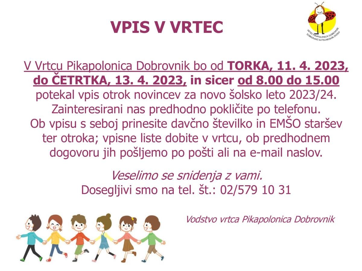 Vpis v vrtec | Občina Dobrovnik | MojaObčina.si