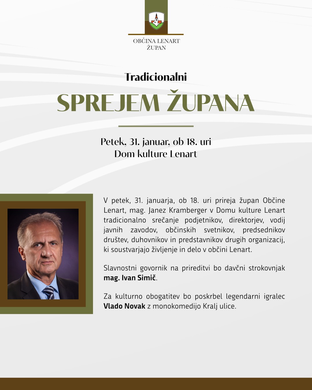 TRADICIONALNI SPREJEM ŽUPANA OBČINE LENART | Občina Lenart | MojaObčina.si