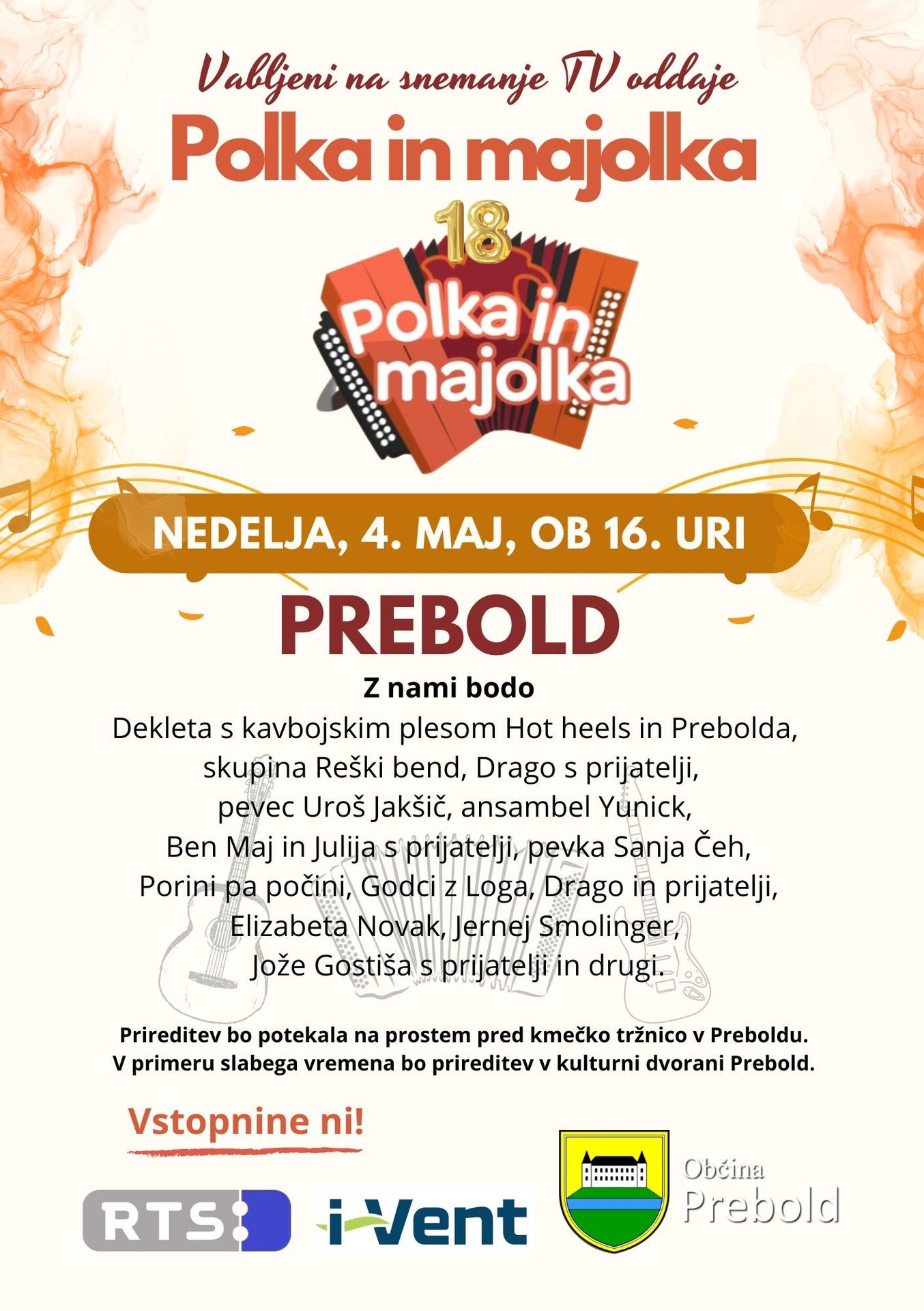 Vabilo na snemanje oddaje Polka in Majolka v Preboldu | Občina Prebold | MojaObčina.si