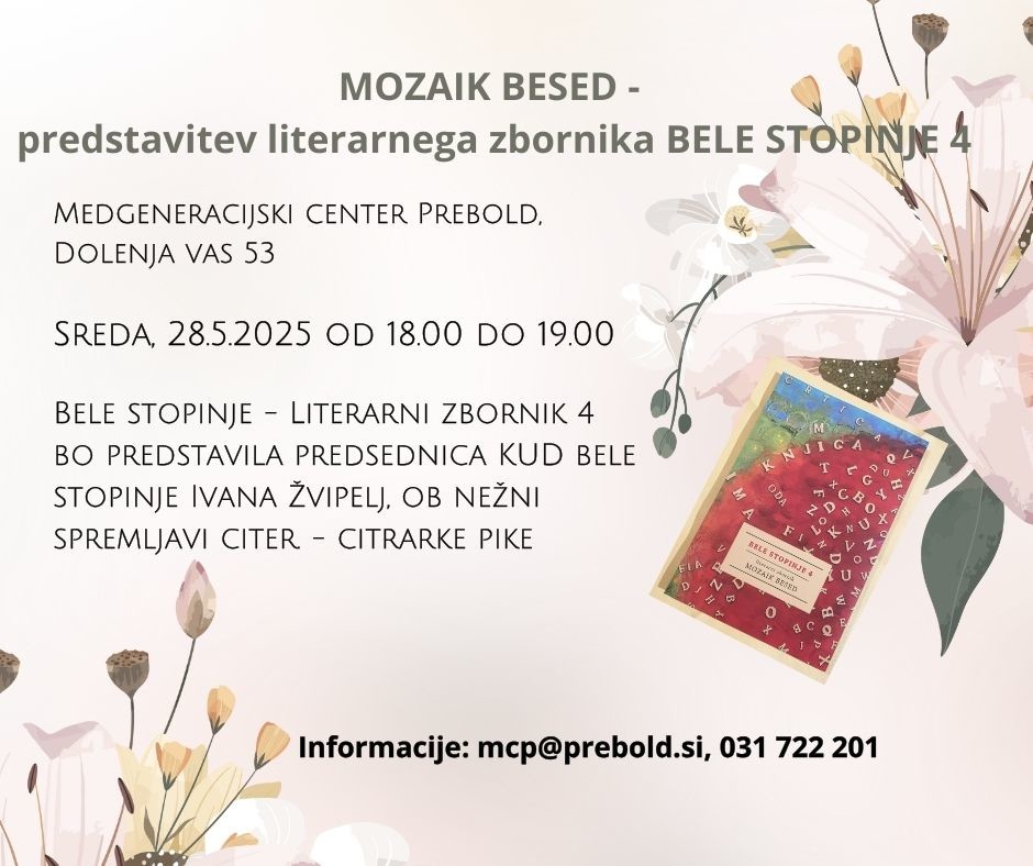 Prisrčno vabljeni na literarni večer ob spremljavi citer! | Občina Prebold | MojaObčina.si