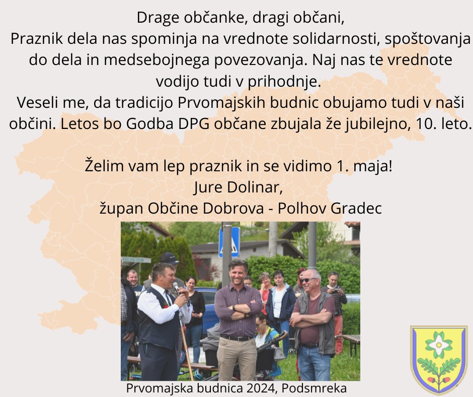 Voščilo ob Prazniku dela | Občina Dobrova-Polhov Gradec | MojaObčina.si