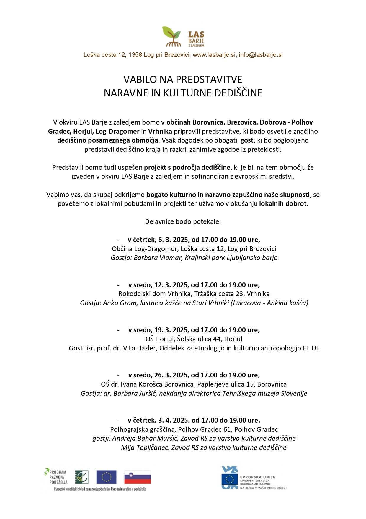 Predstavitev naravne in kulturne dediščine | Občina Dobrova-Polhov Gradec | MojaObčina.si