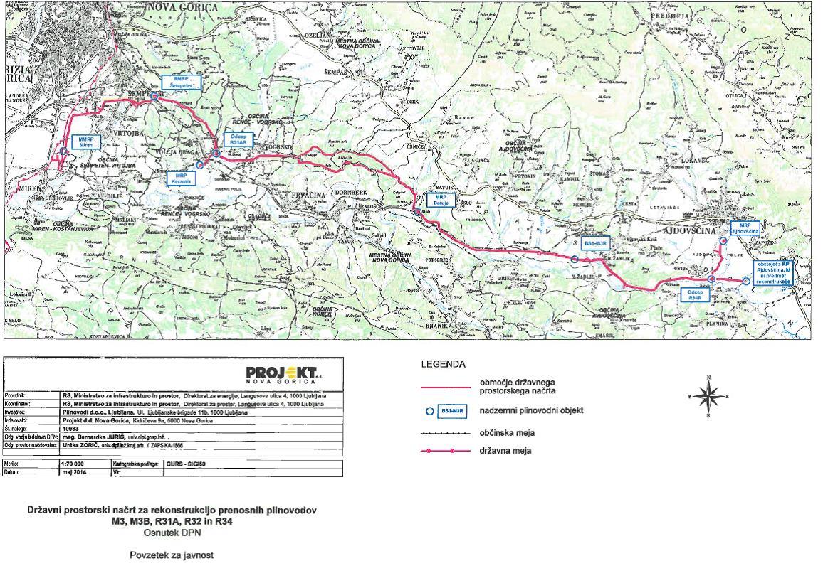 Državni prostorski načrt za rekonstrukcijo prenosnih plinovodov M3, M3B ...