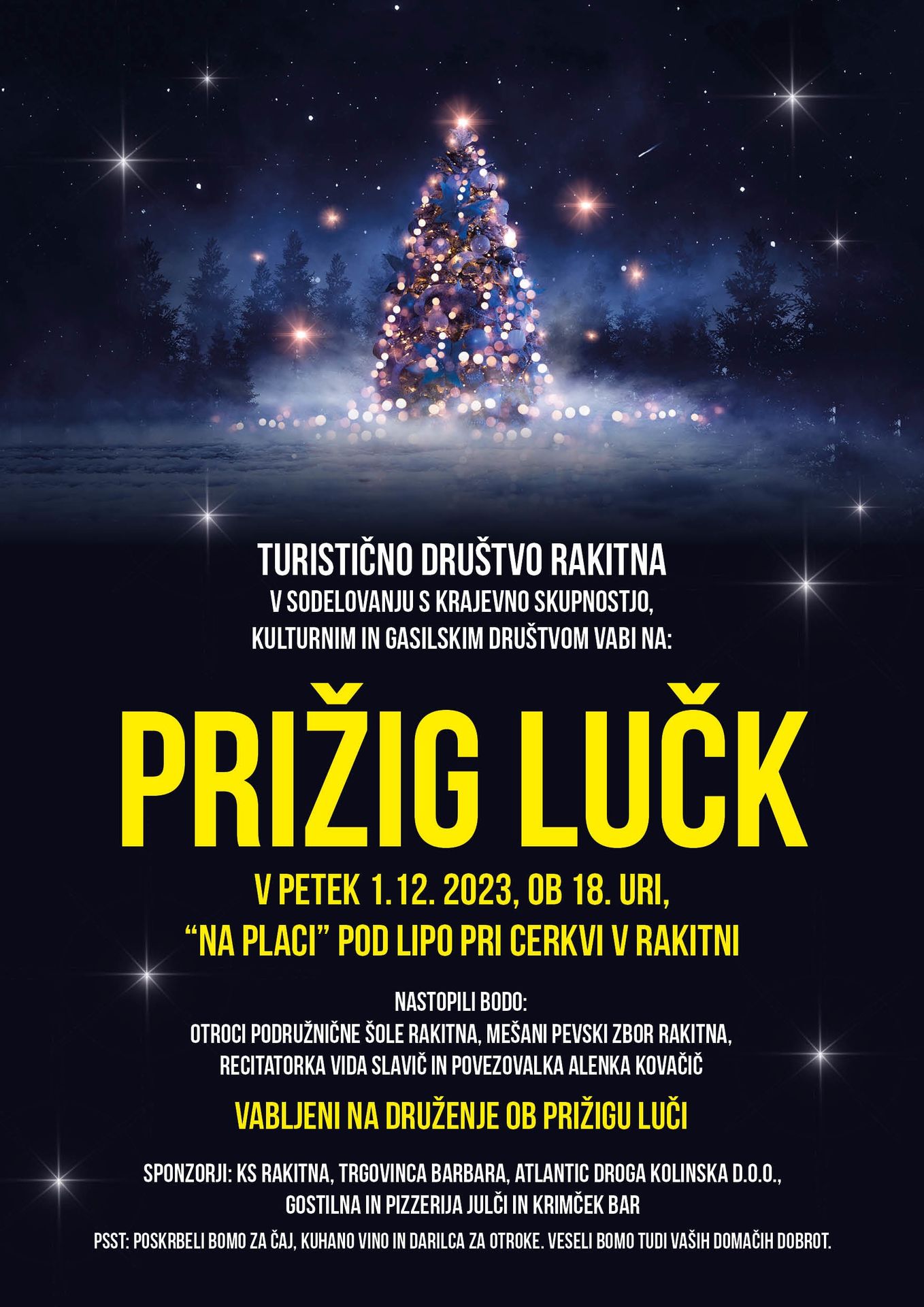 Prižig lučk na Rakitni | Občina Brezovica | MojaObčina.si