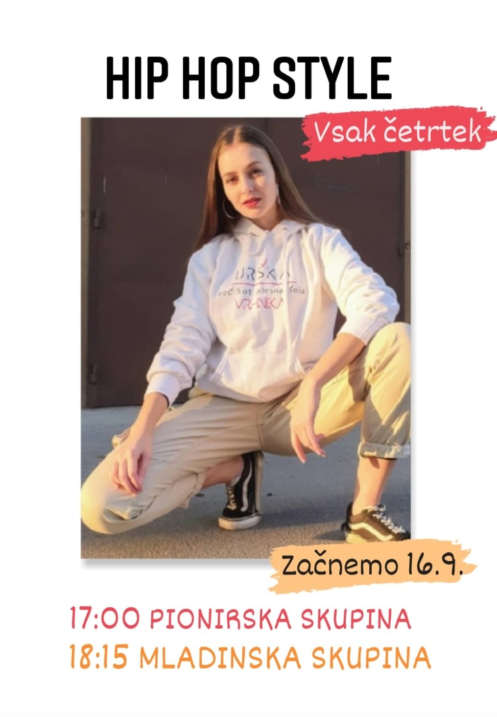 PLESNA ŠOLA URŠKA VRHNIKA - HIP HOP STYLE | Občina Vrhnika | MojaObčina.si