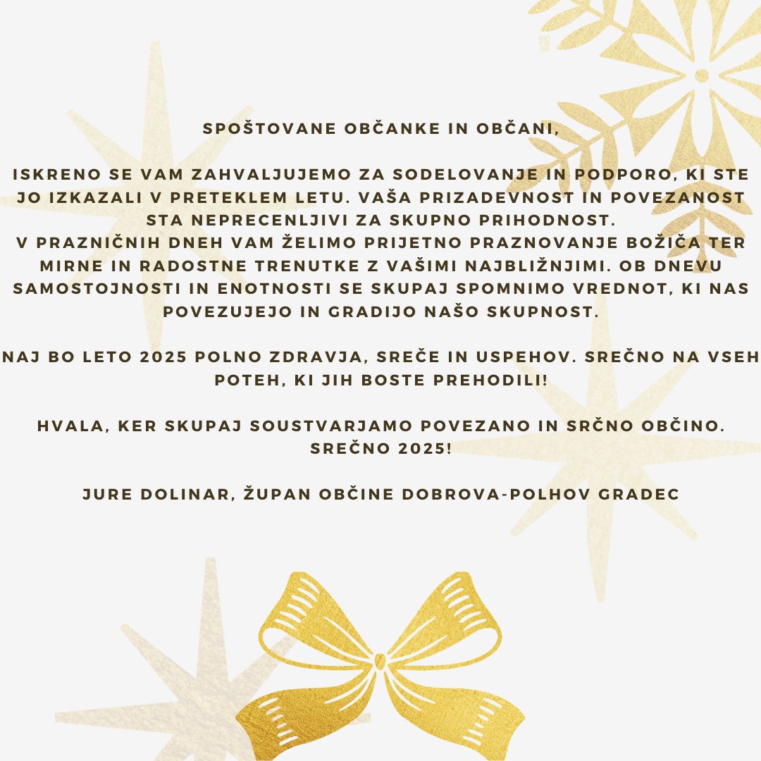 Voščilo občine | Občina Dobrova-Polhov Gradec | MojaObčina.si