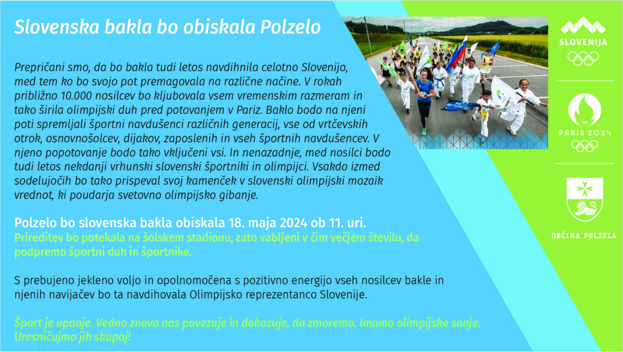 Olimpijski ogenj je prižgan in slovenska pot v Pariz je jasno začrtana | Občina Polzela ...