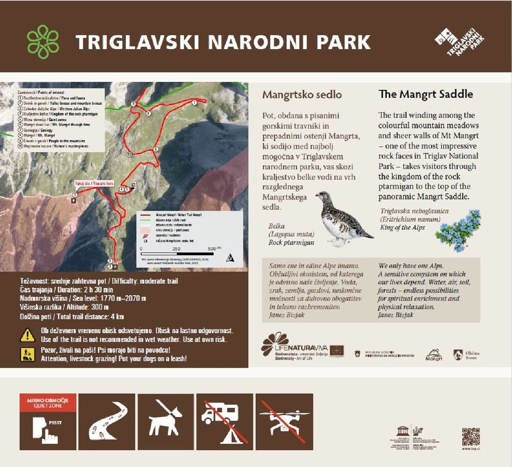 Vzpostavitev učne poti na Mangartskem sedlu | Občina Bovec | MojaObčina.si