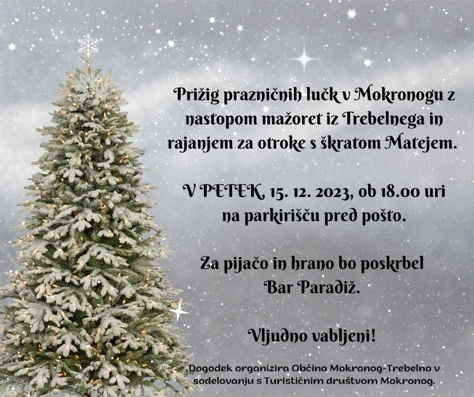 Prižig prazničnih lučk v Mokronogu | Občina Mokronog-Trebelno | MojaObčina.si
