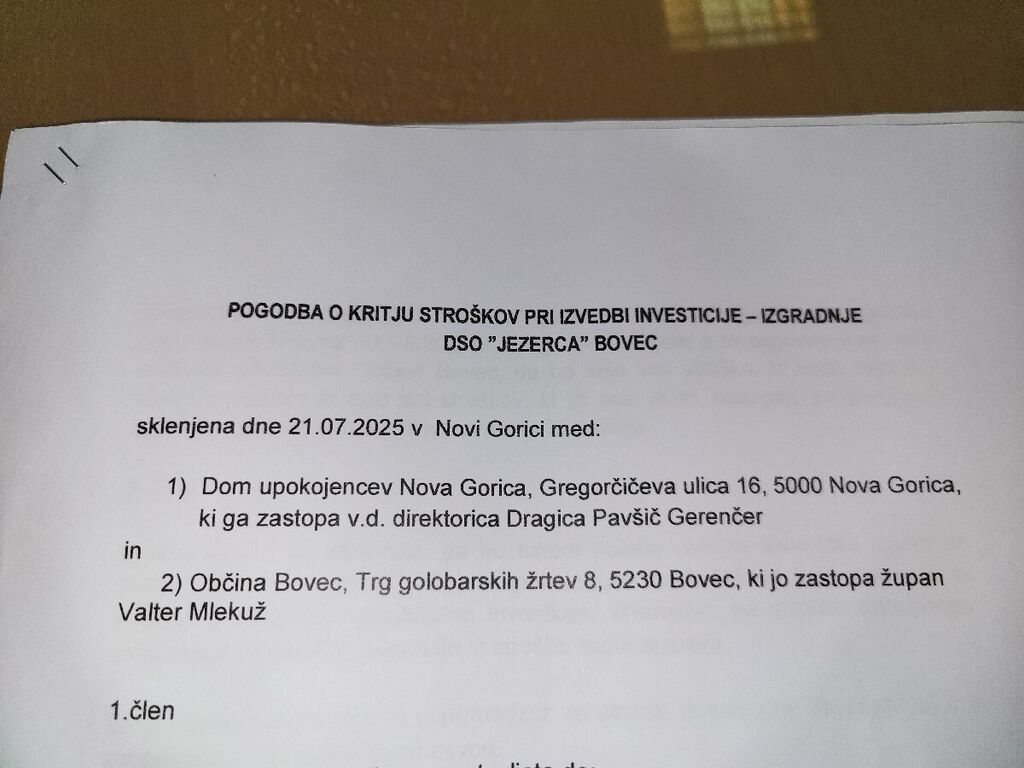PODPIS POGODBE ZA GRADNJO DSO JEZERCA BOVEC | Občina Bovec | MojaObčina.si