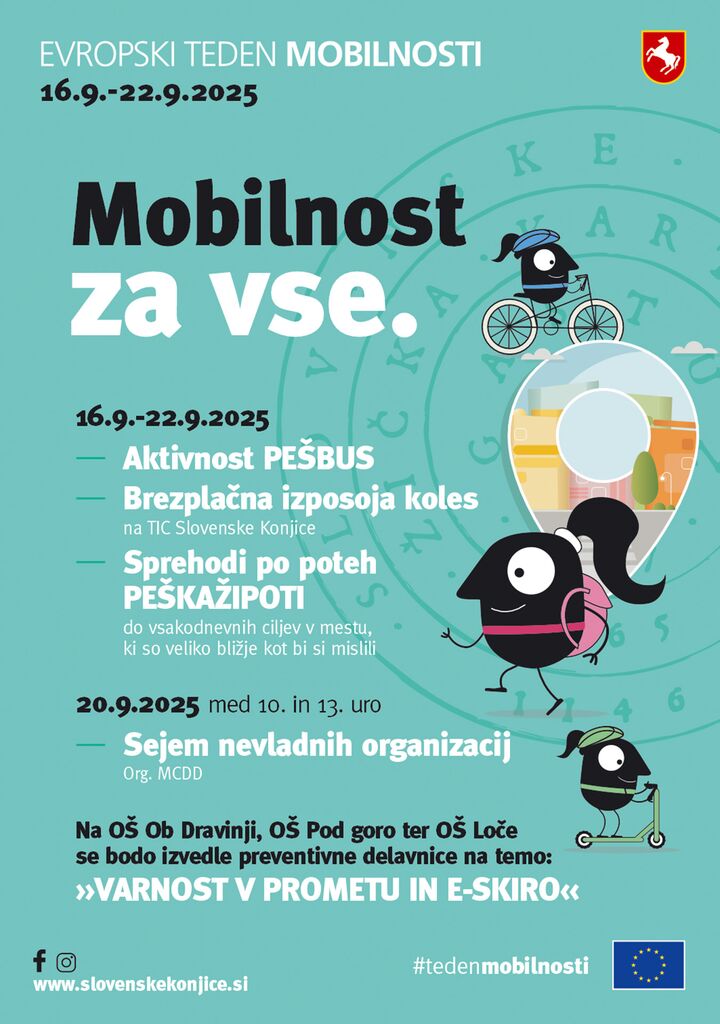 Evropski teden mobilnosti 2025 – Mobilnost za vse | Občina Slovenske Konjice | MojaObčina.si