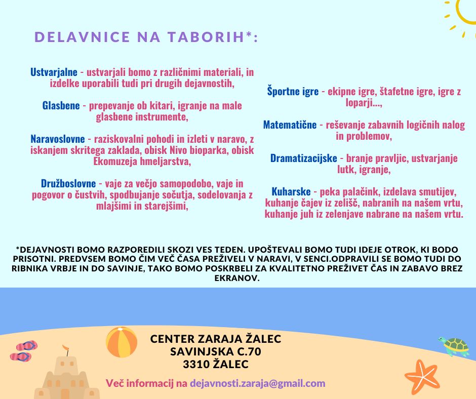 Poletni raziskovalni tabori v Centru Zaraja Žalec | Občina Žalec | MojaObčina.si