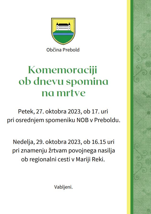 Komemoracija 2023 | Občina Prebold | MojaObčina.si