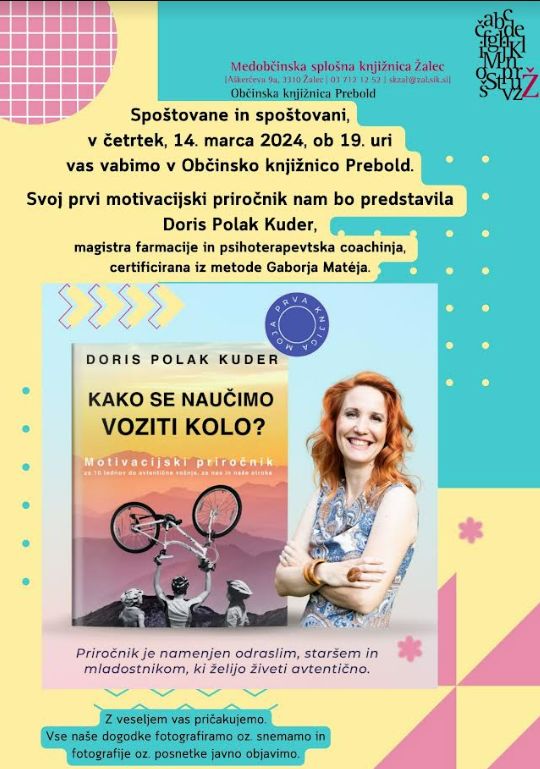Predstavitev motivacijskega priročnika: Kako se naučimo voziti kolo? | Občina Prebold ...
