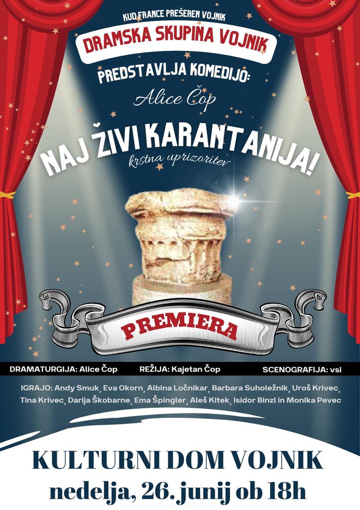 Komedija NAJ ŽIVI KARANTANIJA - dogodki v občini Vojnik | MojaObčina.si