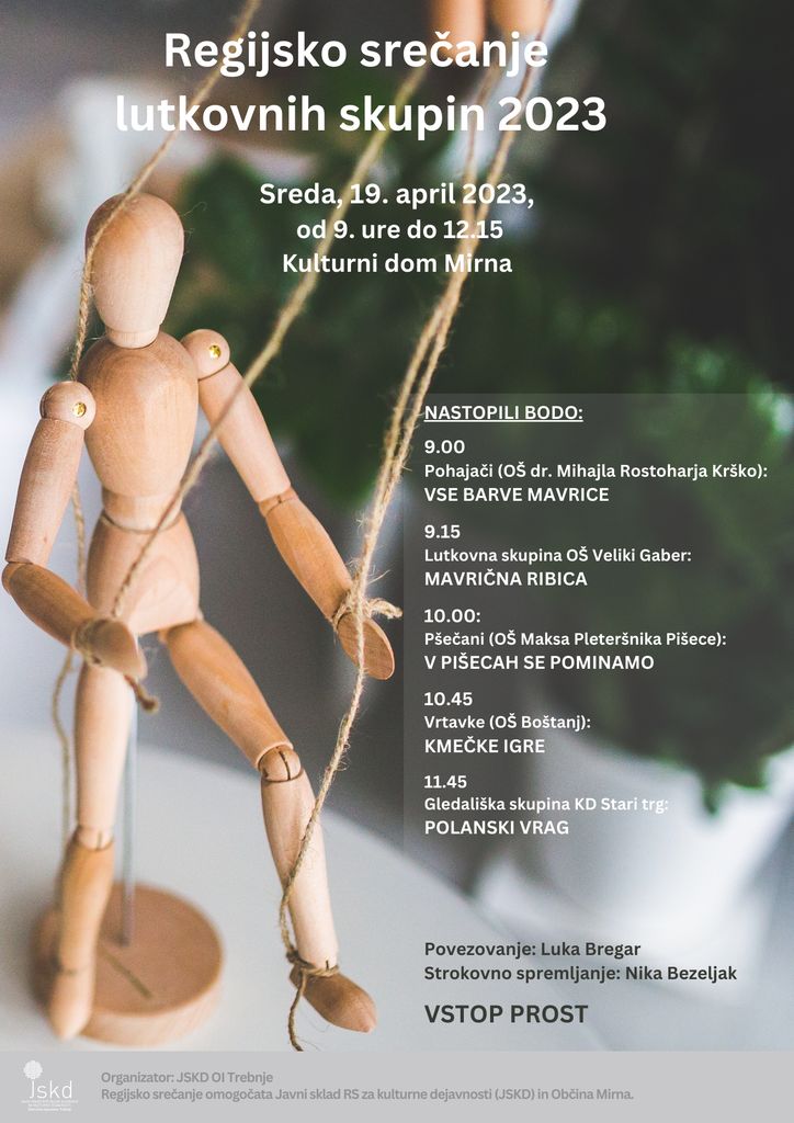 Regijsko srečanje lutkovnih skupin - dogodki v občini Trebnje | MojaObčina.si