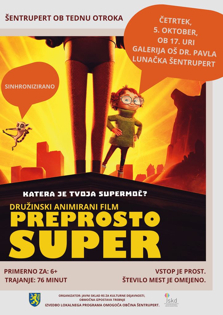 Družinski animirani film ob Tednu otroka: Preprosto super - dogodki v občini Trebnje | MojaObčina.si