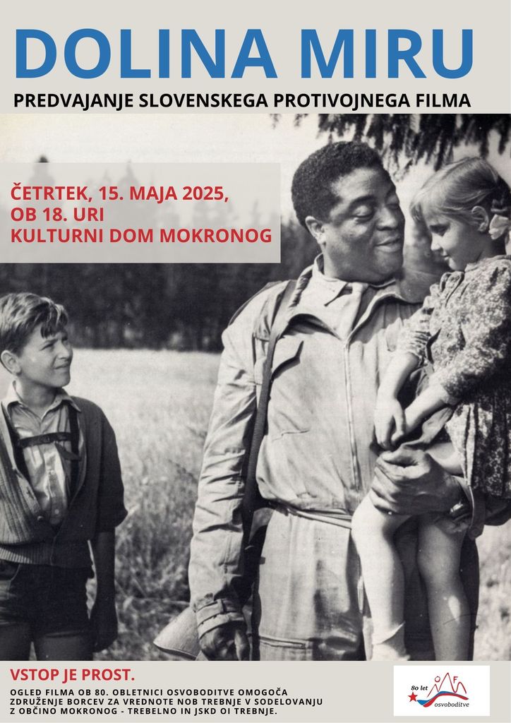 Dolina miru: Predvajanje slovenskega protivojnega filma v Kulturnem domu Mokronog | Občina ...