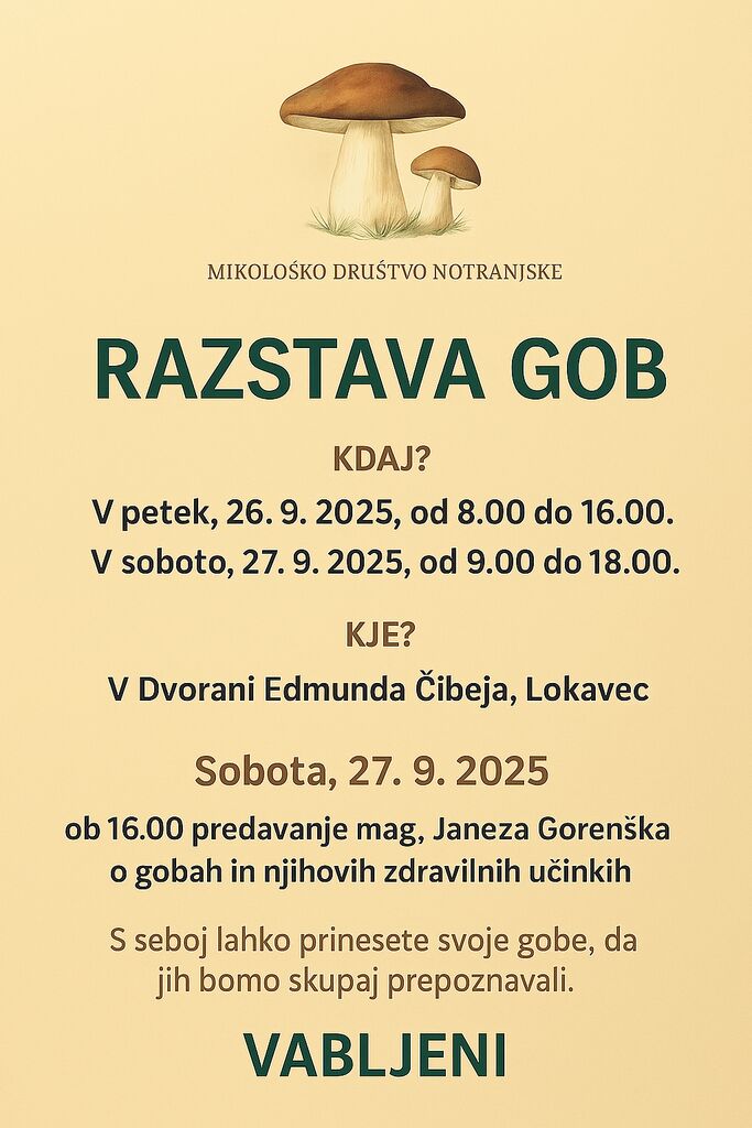 Razstava gob v Lokavcu | Občina Ajdovščina | MojaObčina.si