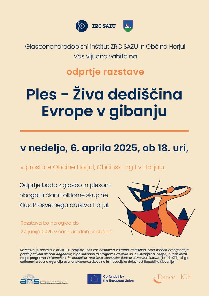 Vabljeni na odprtje razstave Ples - Živa dediščina Evrope v gibanju | Občina Horjul | MojaObčina.si