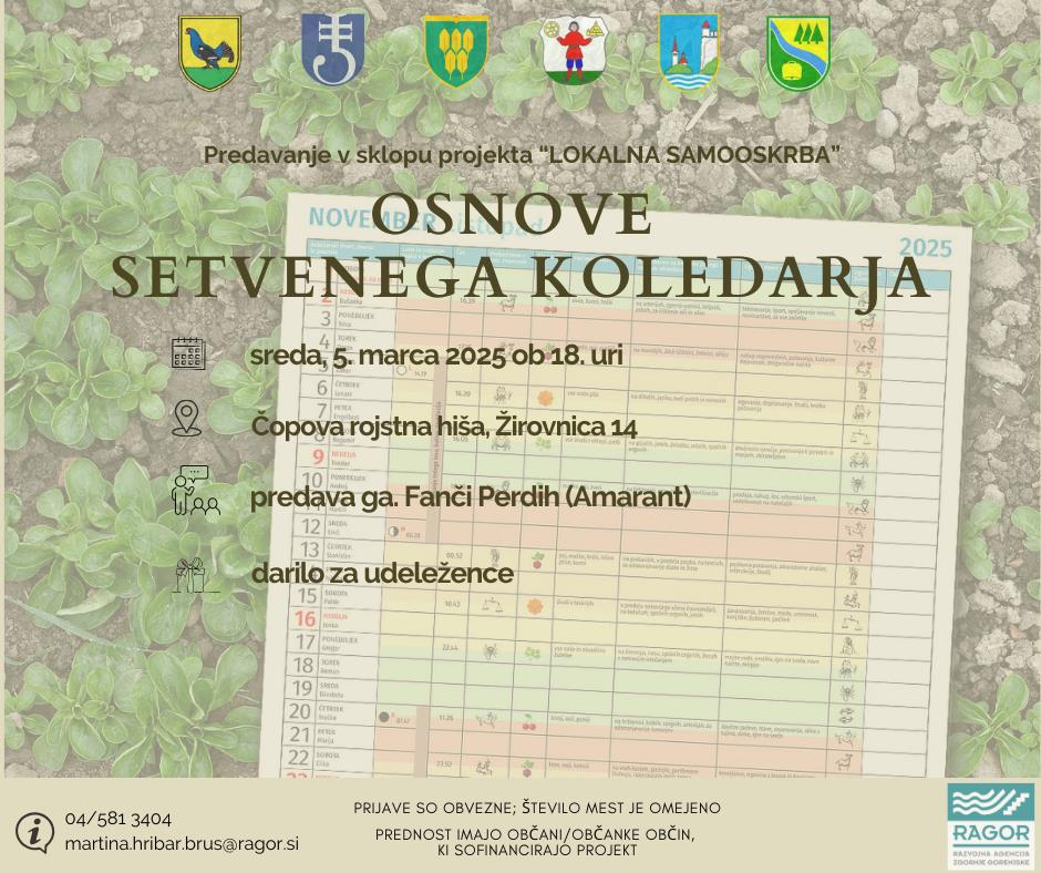 Vabilo na predavanje o osnovah setvenega koledarja | Občina Radovljica | MojaObčina.si