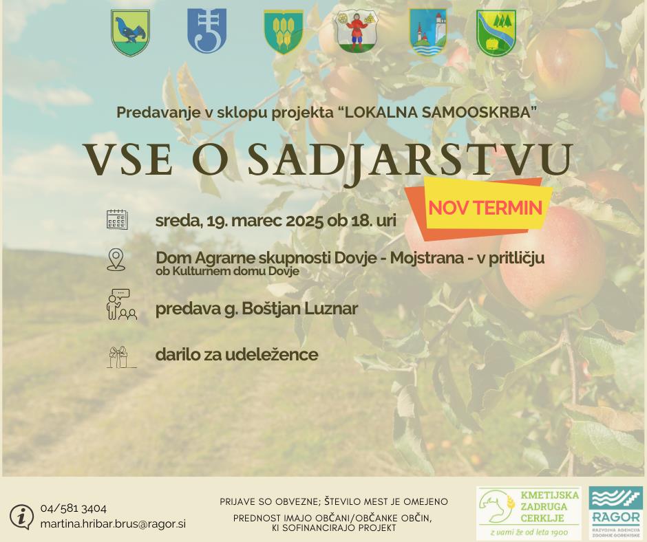 Vabilo na predavanje o sadjarstvu | Občina Radovljica | MojaObčina.si