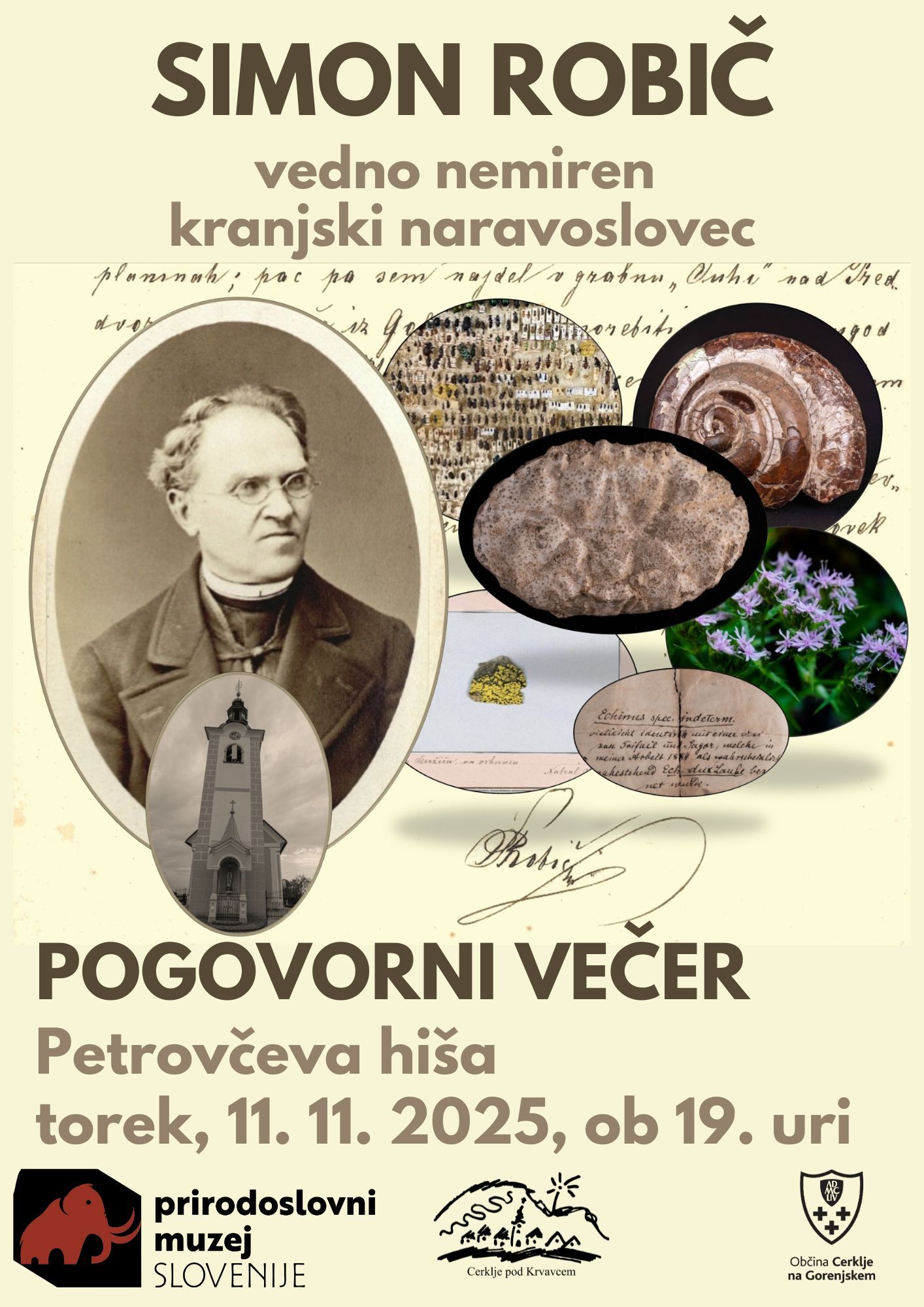 Pogovorni večer ob zaključku razstave o Simonu Robiču - 11.11.2025 ob 19. uri | Občina Cerklje ...