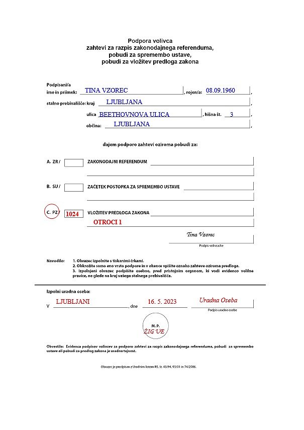 Začetek zbiranja podpisov za zakonske spremembe pri reševanju ...